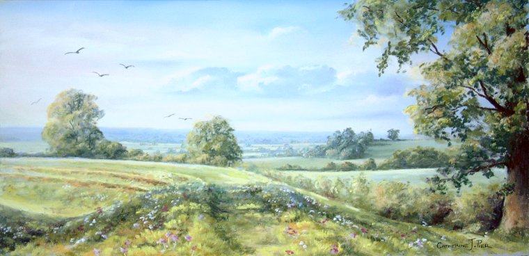 Landscape Paintings of the Cotswolds and Wiltshire Countryside by well ...